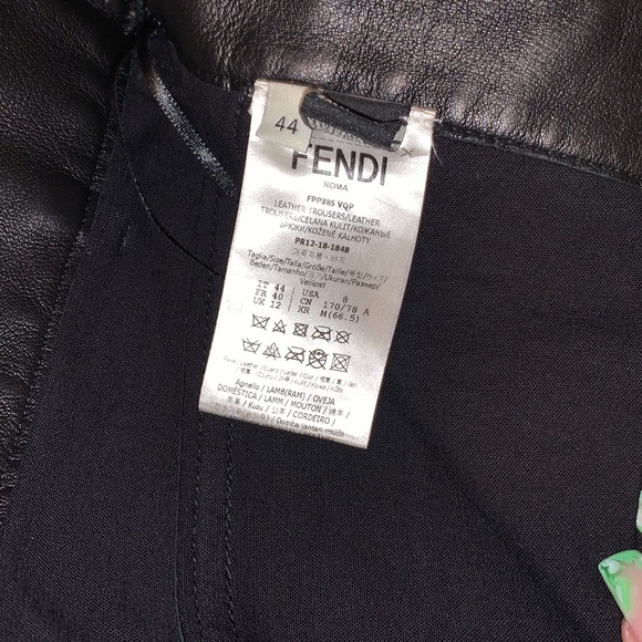 Fendi | Pants & Jumpsuits | Fendi Leather Pants | Poshmark